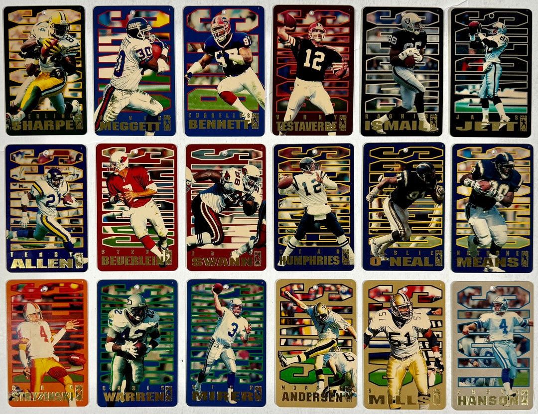 NFL 1994 Pro Tag Plastic Football Trading Card Dog Tags Vintage Lot of ...