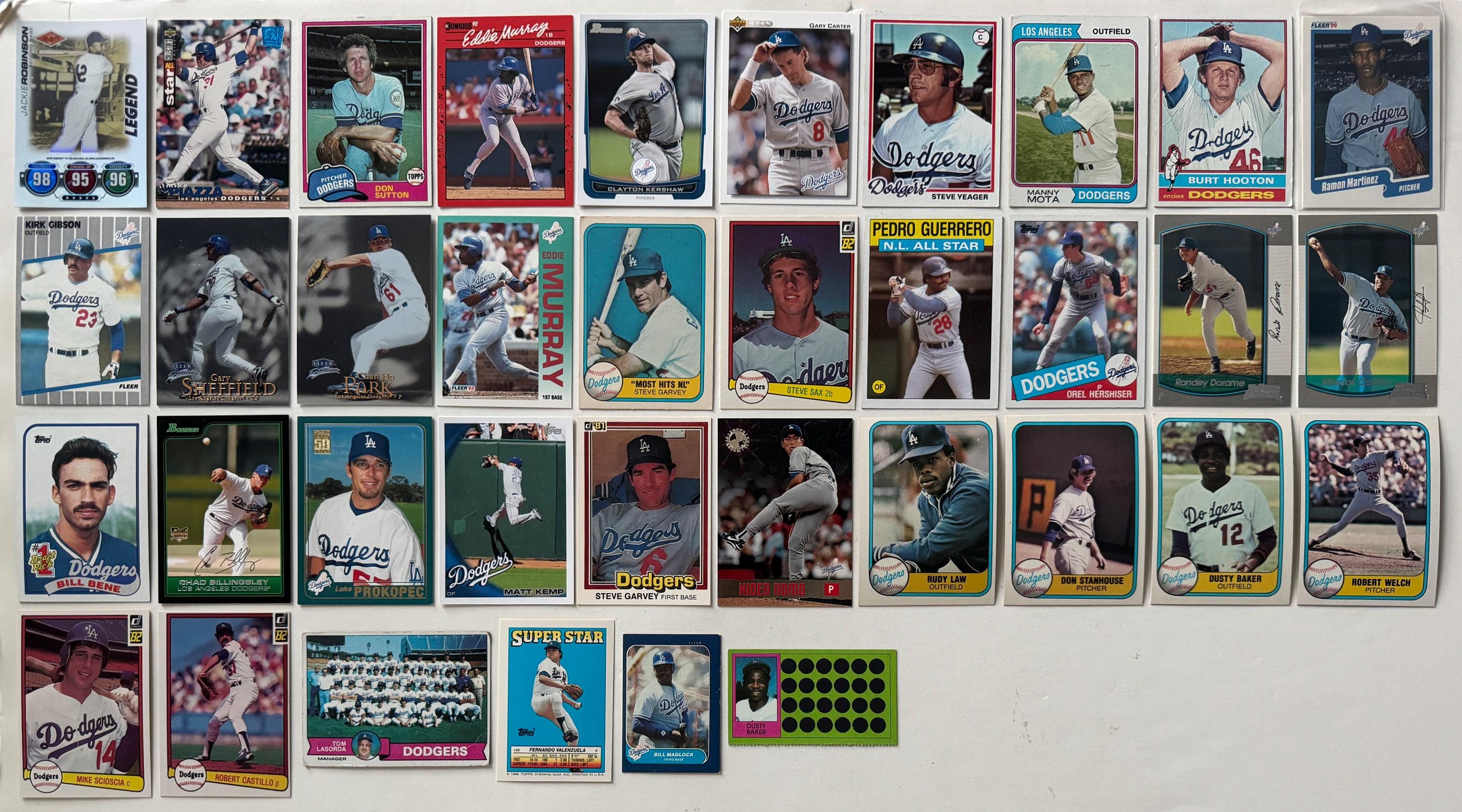 Los Angeles Dodgers 1970s - 2000s Topps, Fleer, Donruss Baseball Cards ...