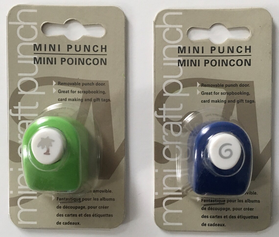 Michaels Mini Craft Punch Lot of 4 - Palm Tree, Bell, Leaf, Symbol ...