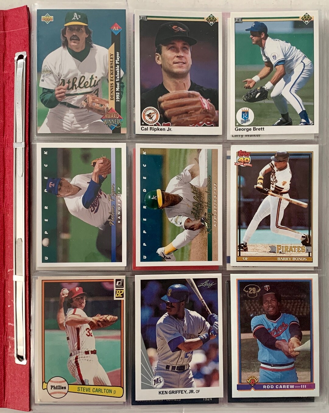 Vintage 1980s to 1990s Baseball Cards in Portfolio Lot of 54 All Hall ...