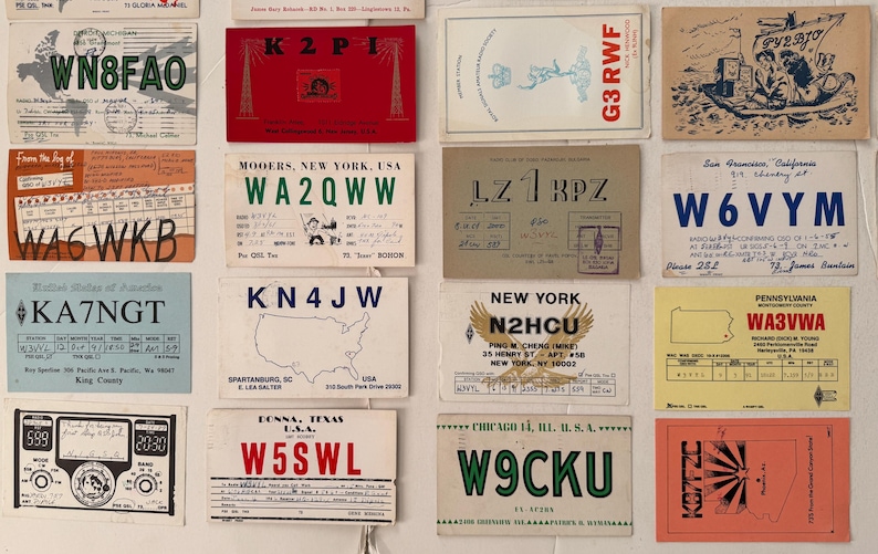 QSL Ham Radio Cards 1940s to 1980s USA + International (postcards) Vintage Lot of 53 - Etsy