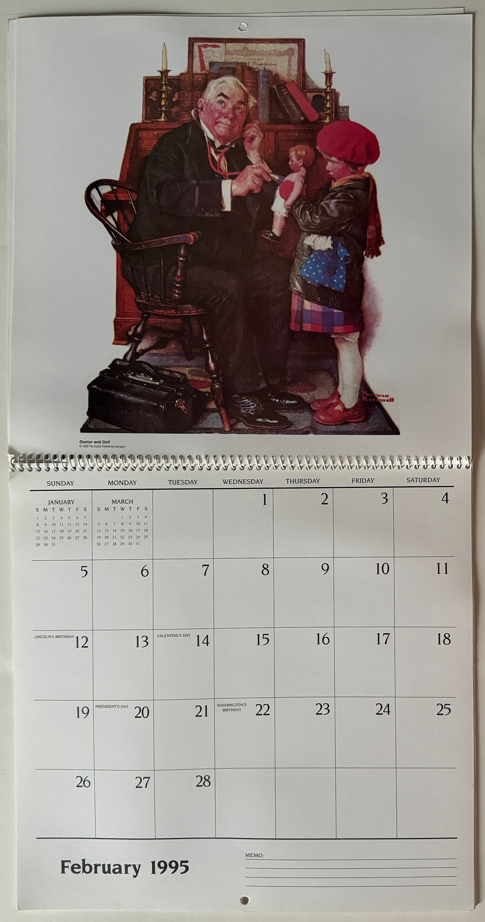 TV Guide Norman Rockwell 1995 Wall Calendar Flip Spiral Bound 11 X 11 ...