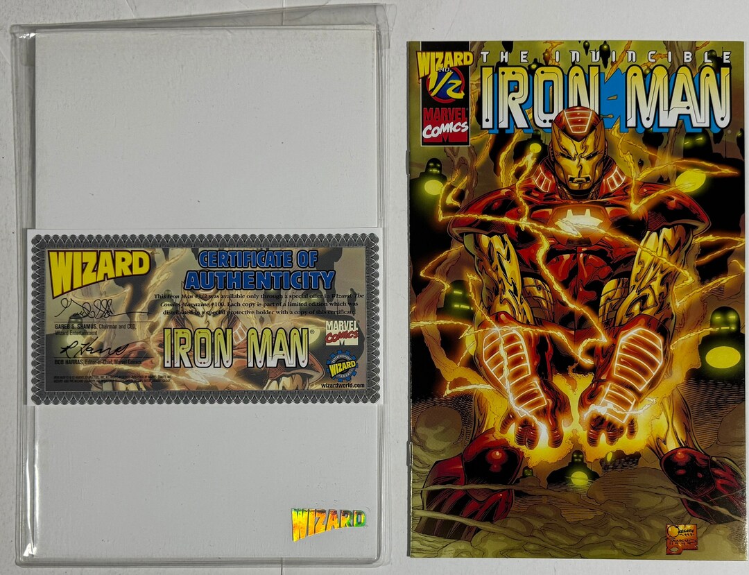 Iron Man Wizard 1/2 Exclusive With COA / Joe Quesada - Marvel Comics ...