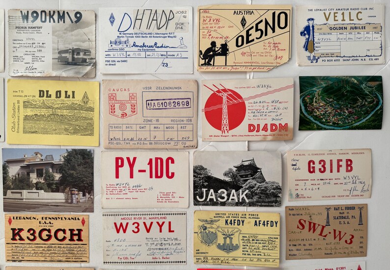 QSL Ham Radio Cards 1940s to 1980s USA + International (postcards ...