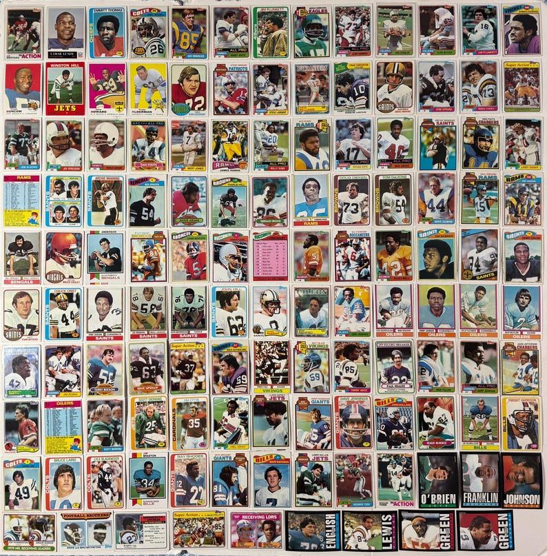 1960s 70s 80s Topps NFL Football Trading Card Mixed Lot of 126 With ...