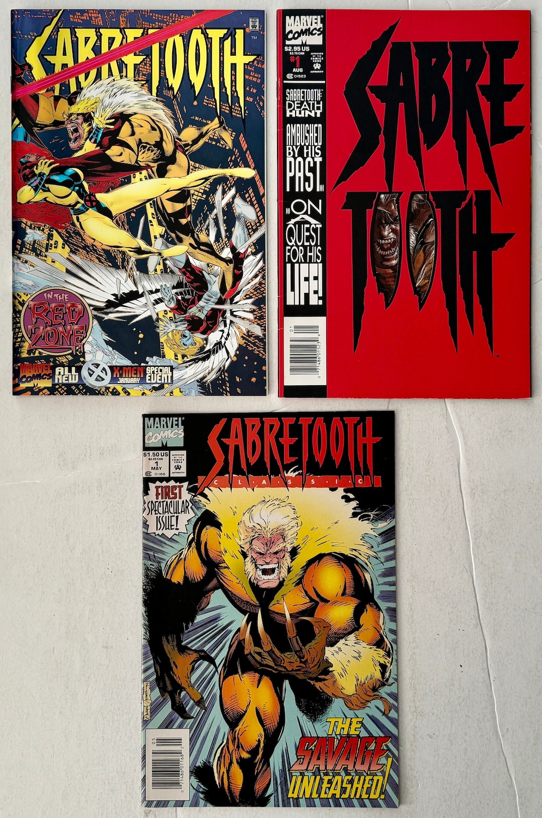 Sabretooth 1 Special, Death Hunt, Classic Lot of 3 Marvel Comics 1993 ...