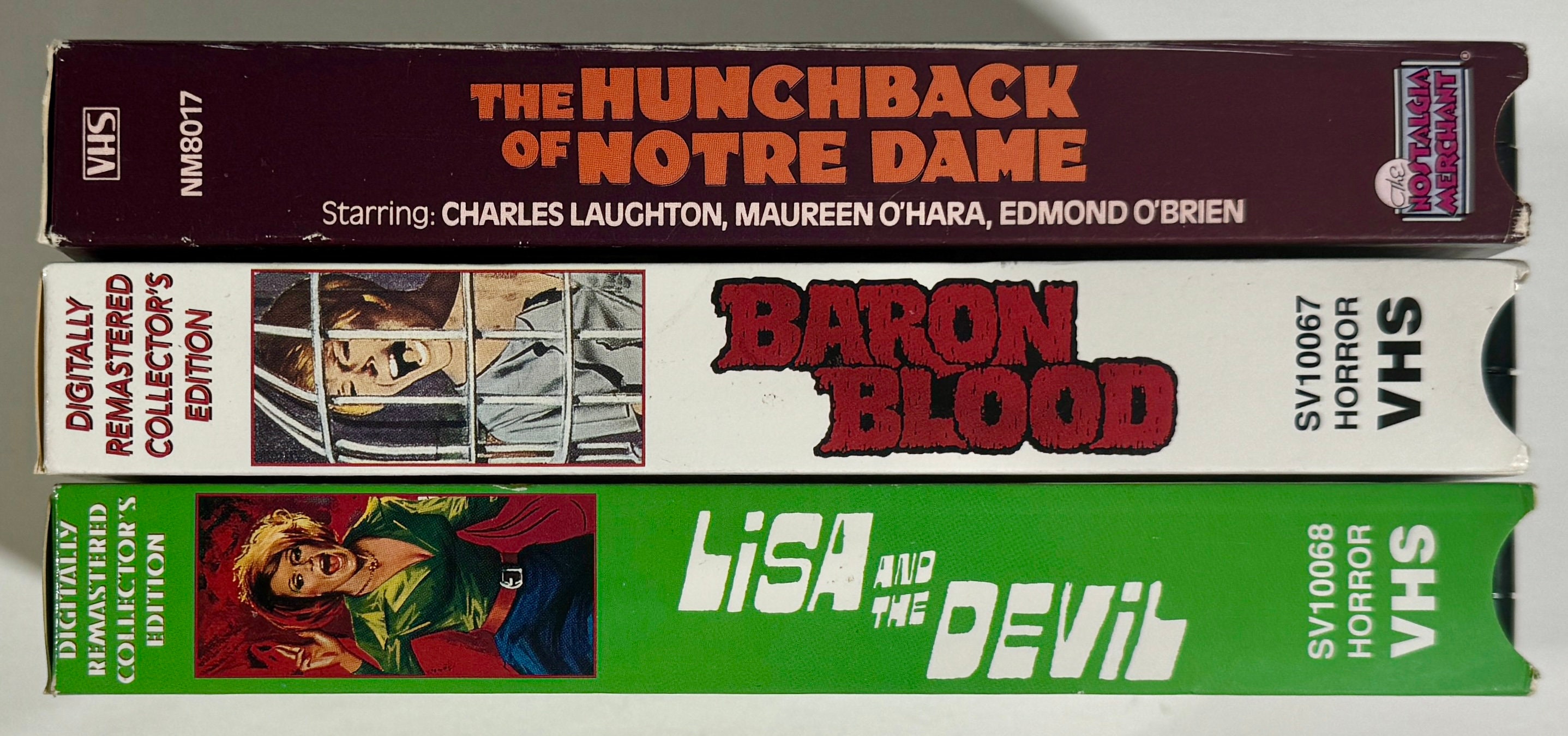 Horror VHS Lot of 3 Lisa and the Devil, Baron Blood, the Hunchback of ...