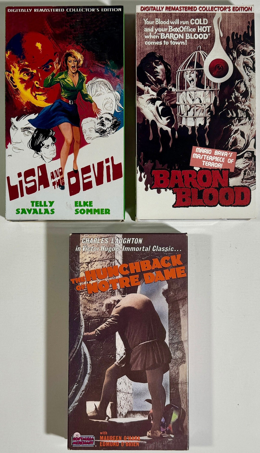 Horror VHS Lot of 3 Lisa and the Devil, Baron Blood, the Hunchback of ...