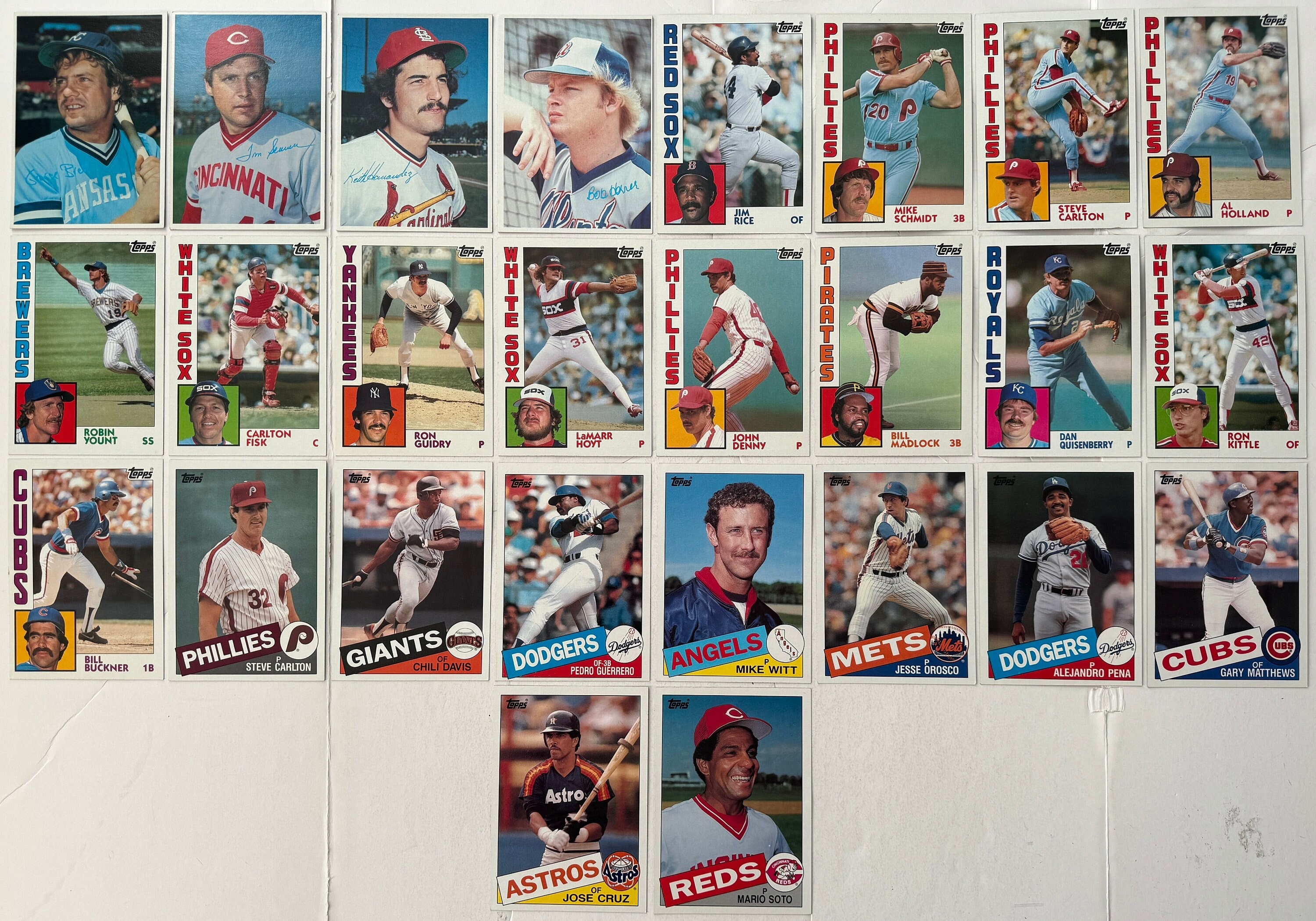 Topps 1980 1984 1985 Jumbo Giant Size 5x7 Baseball Cards Lot of 26 ...