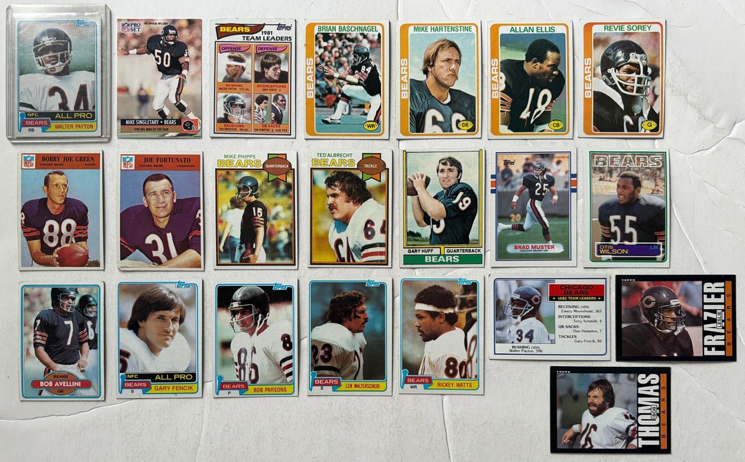 Chicago Bears 1960s 70s 80s 90s Topps Philadelphia Gum Football Trading ...