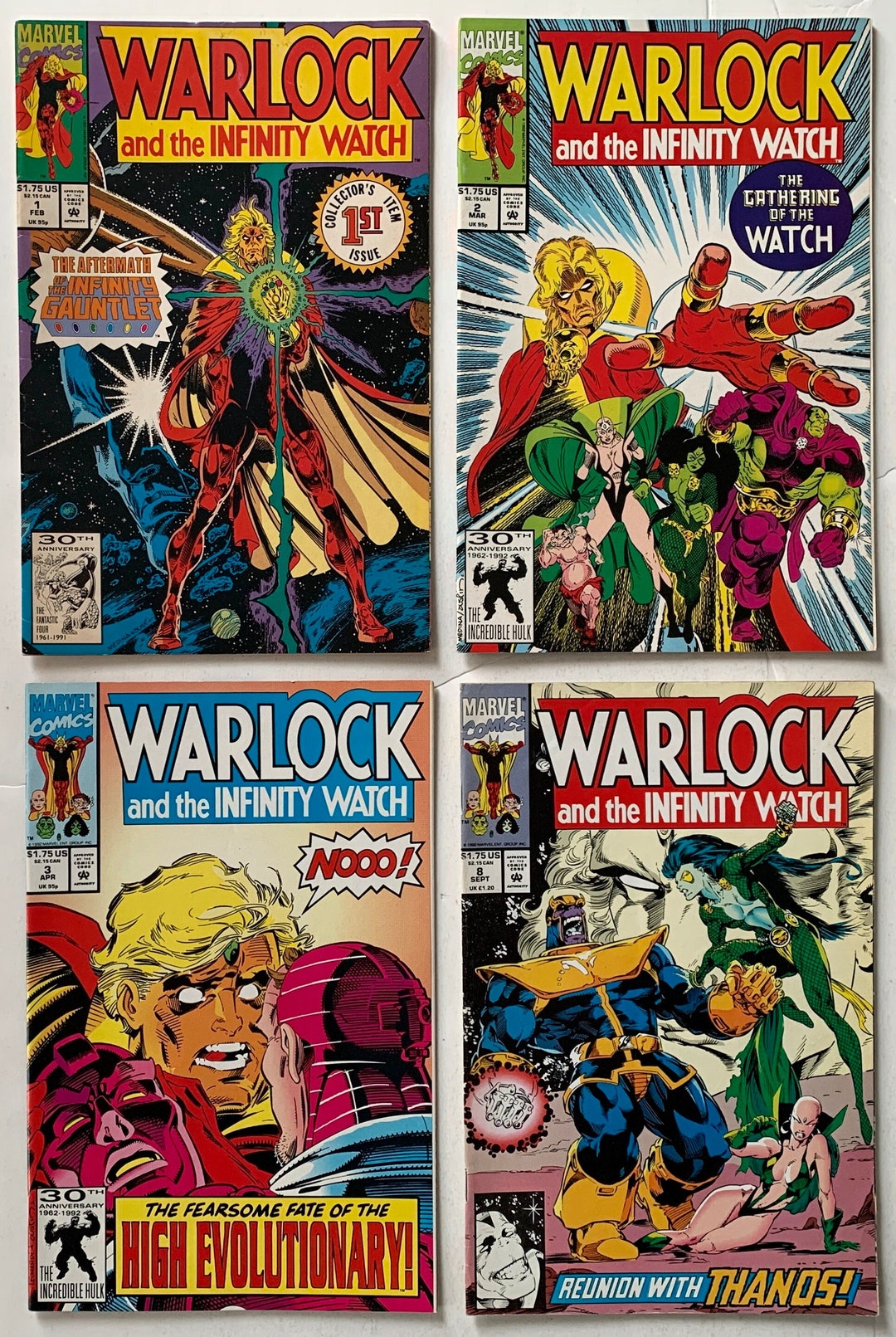 Warlock and the Infinity Watch 1 2 3 8 Lot of 4 Thanos Gamora 1992 ...