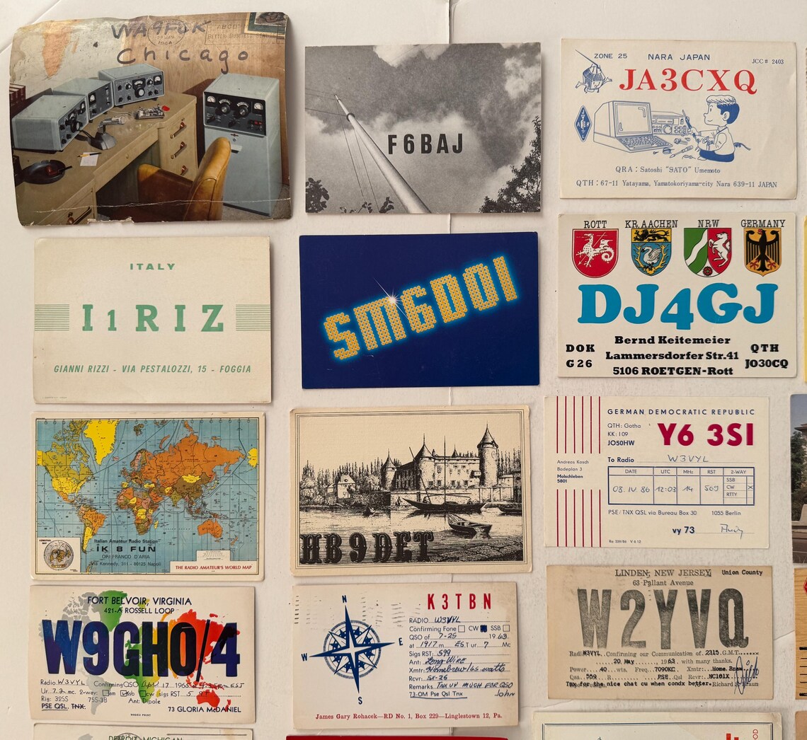 QSL Ham Radio Cards 1940s to 1980s USA + International (postcards) Vintage Lot of 53 - Etsy