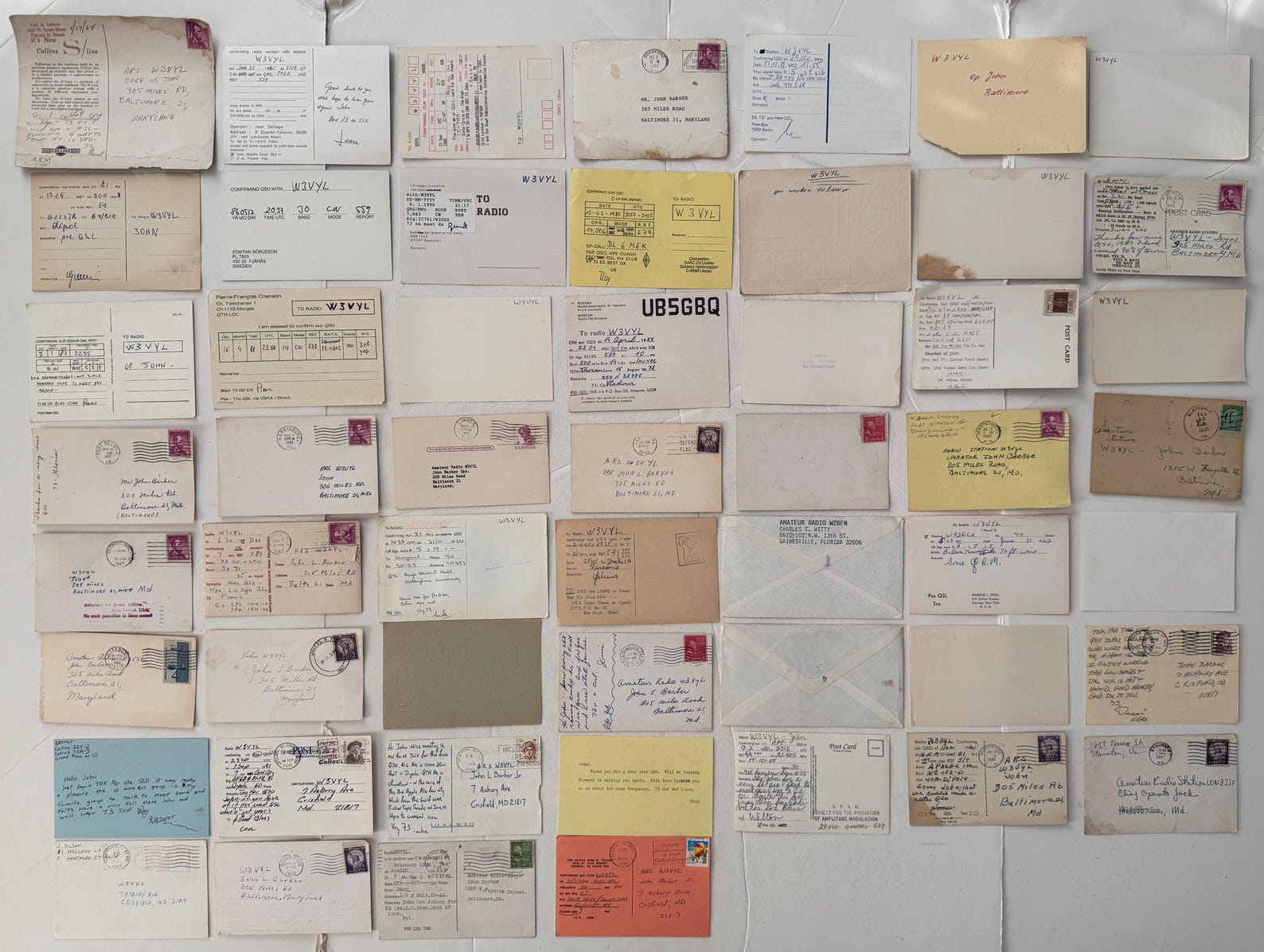 QSL Ham Radio Cards 1940s to 1980s USA + International (postcards ...