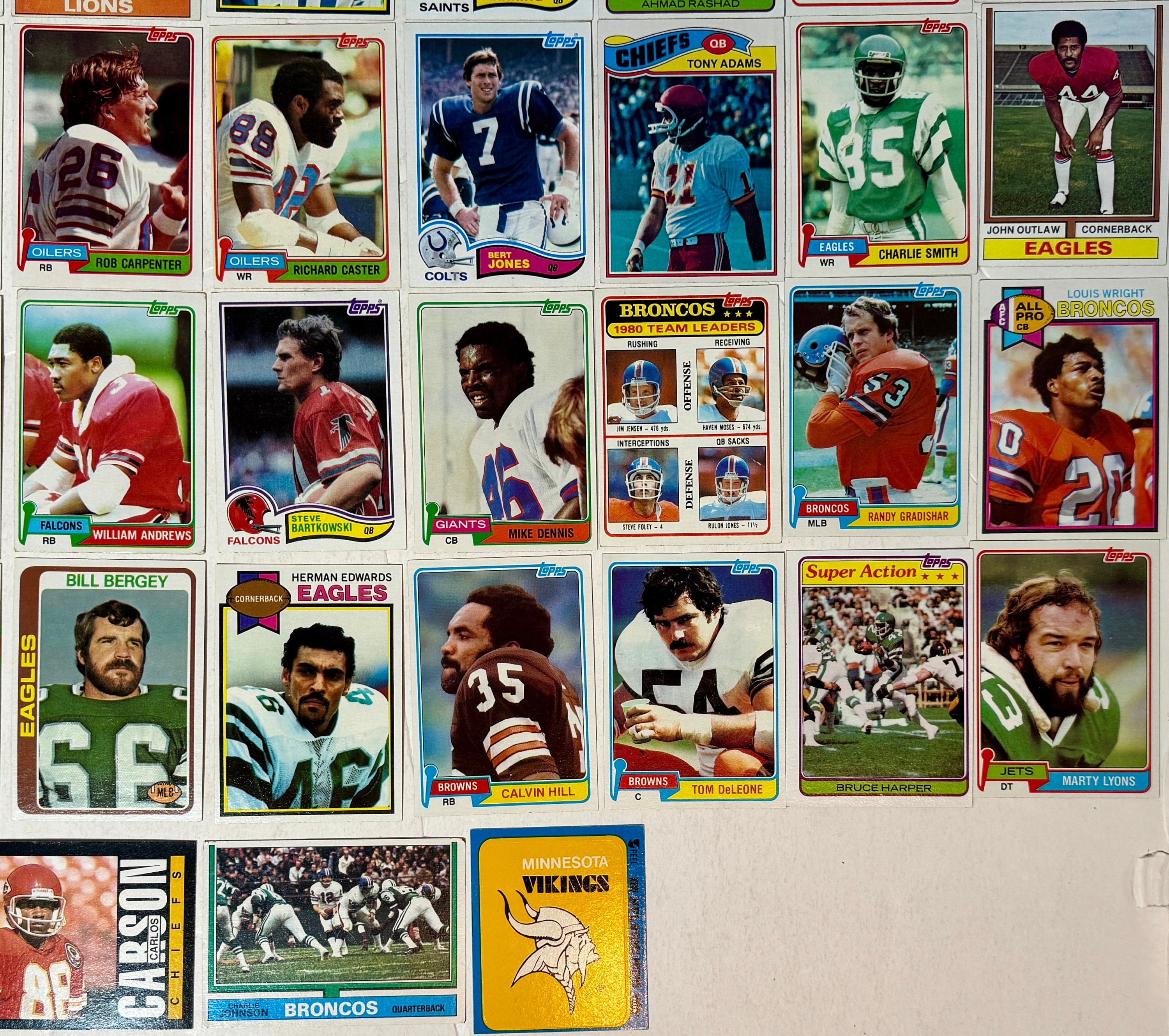 Topps 1970s 1980s NFL Football Trading Cards Mixed Lot of 86 With ...