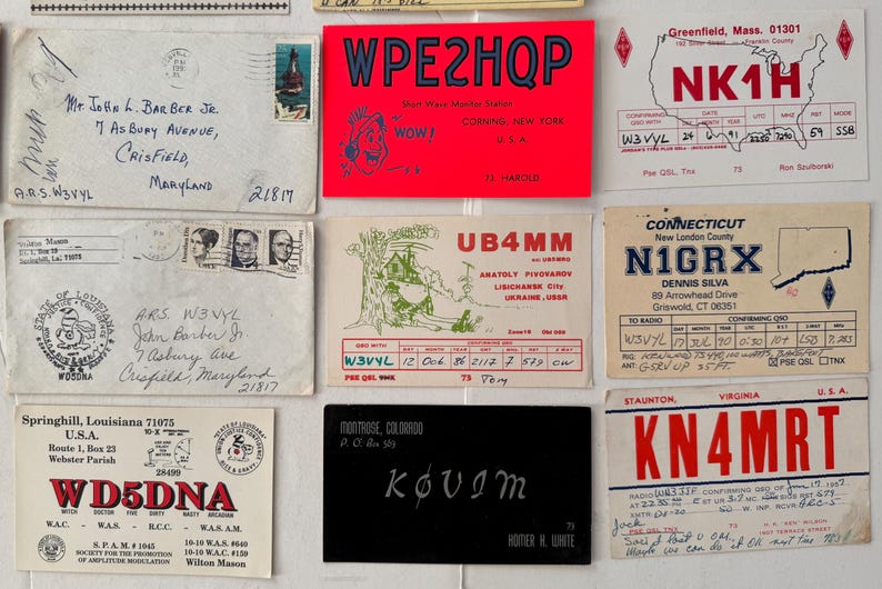 QSL Ham Radio Cards 1940s to 1980s USA + International (postcards) Vintage Lot of 53 - Etsy