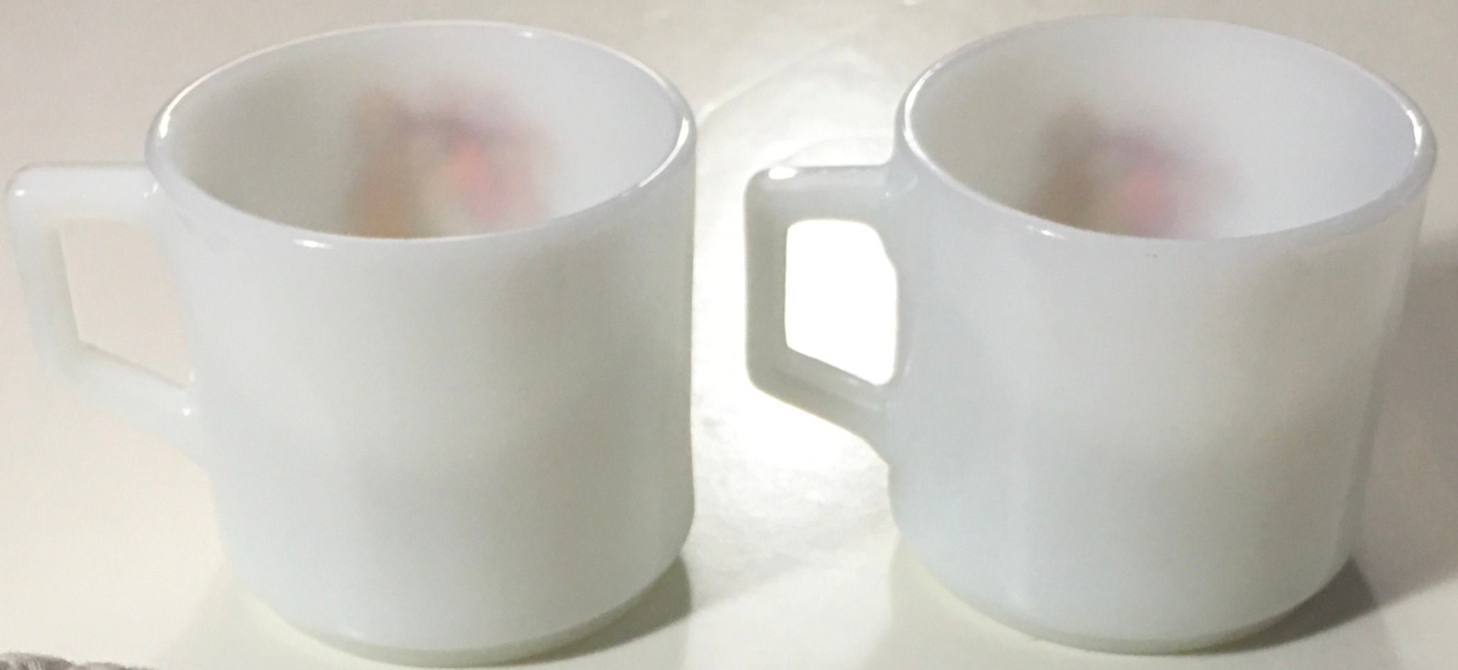 Vintage Fire King Oven Ware Milk Glass Exxon Tiger White Coffee Mugs 2 ...