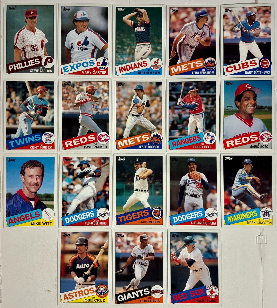 1985 Topps Super Sized Baseball Picture Cards 5x7 Partial Set Lot of 18 ...