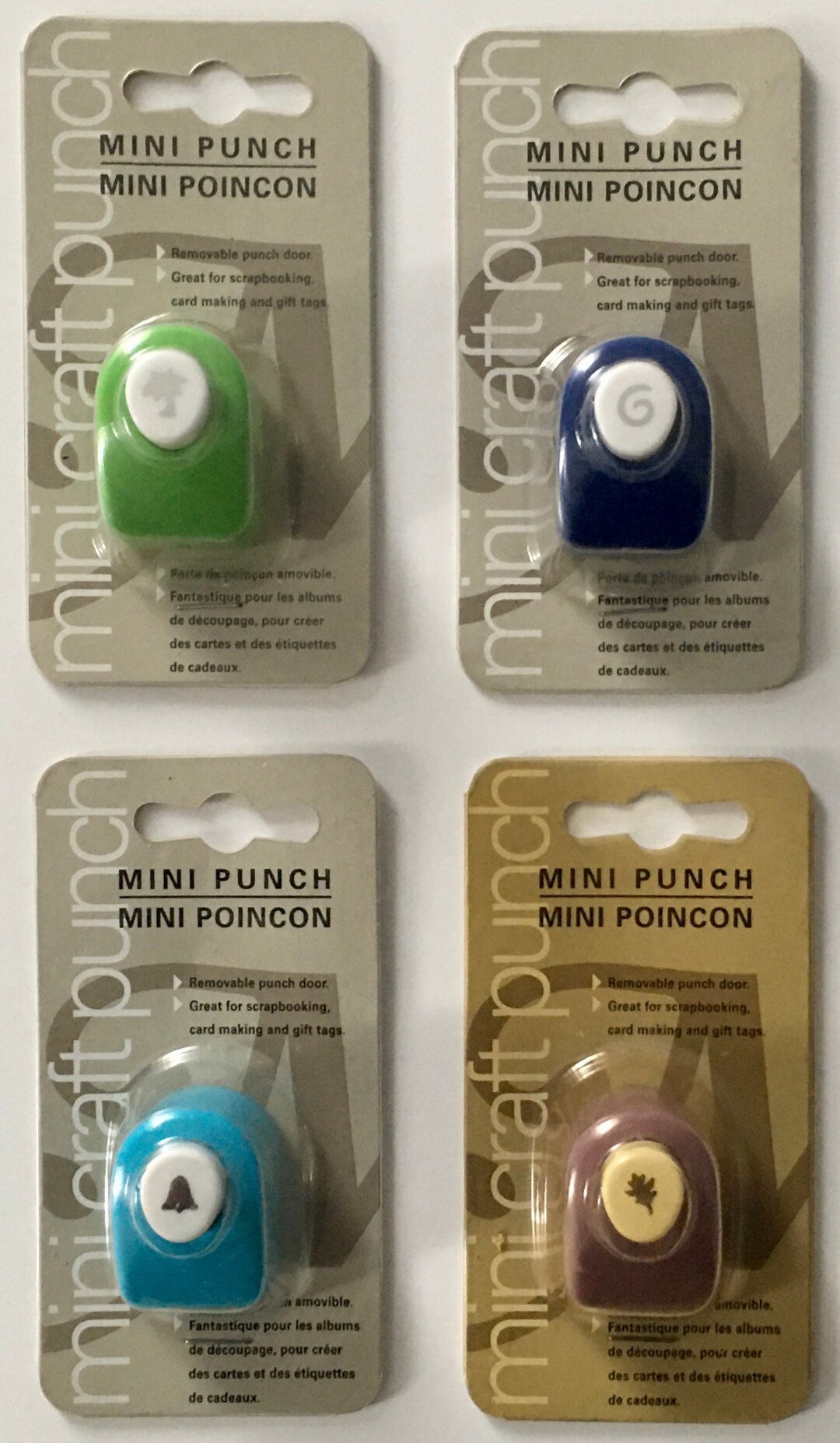 Michaels Mini Craft Punch Lot of 4 Palm Tree, Bell, Leaf, Symbol New in ...