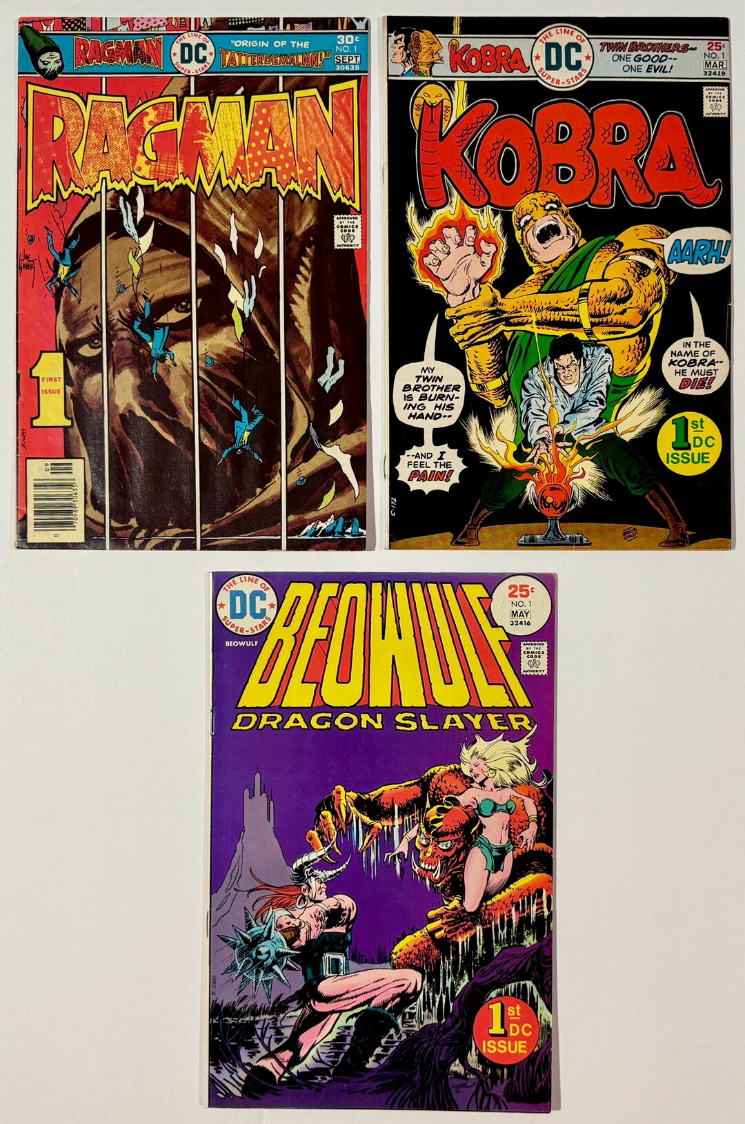 DC Comics First Issues: Ragman 1, Kobra 1, Beowulf 1 Bronze Age 1975 ...