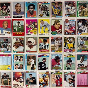 1960s 70s 80s Topps NFL Football Trading Card Mixed Lot of 126 With ...