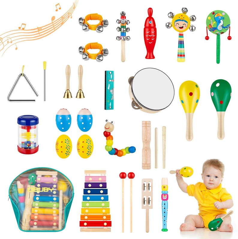 23 pcs Kids Musical Instruments Sets 17 Types Toddler | Etsy