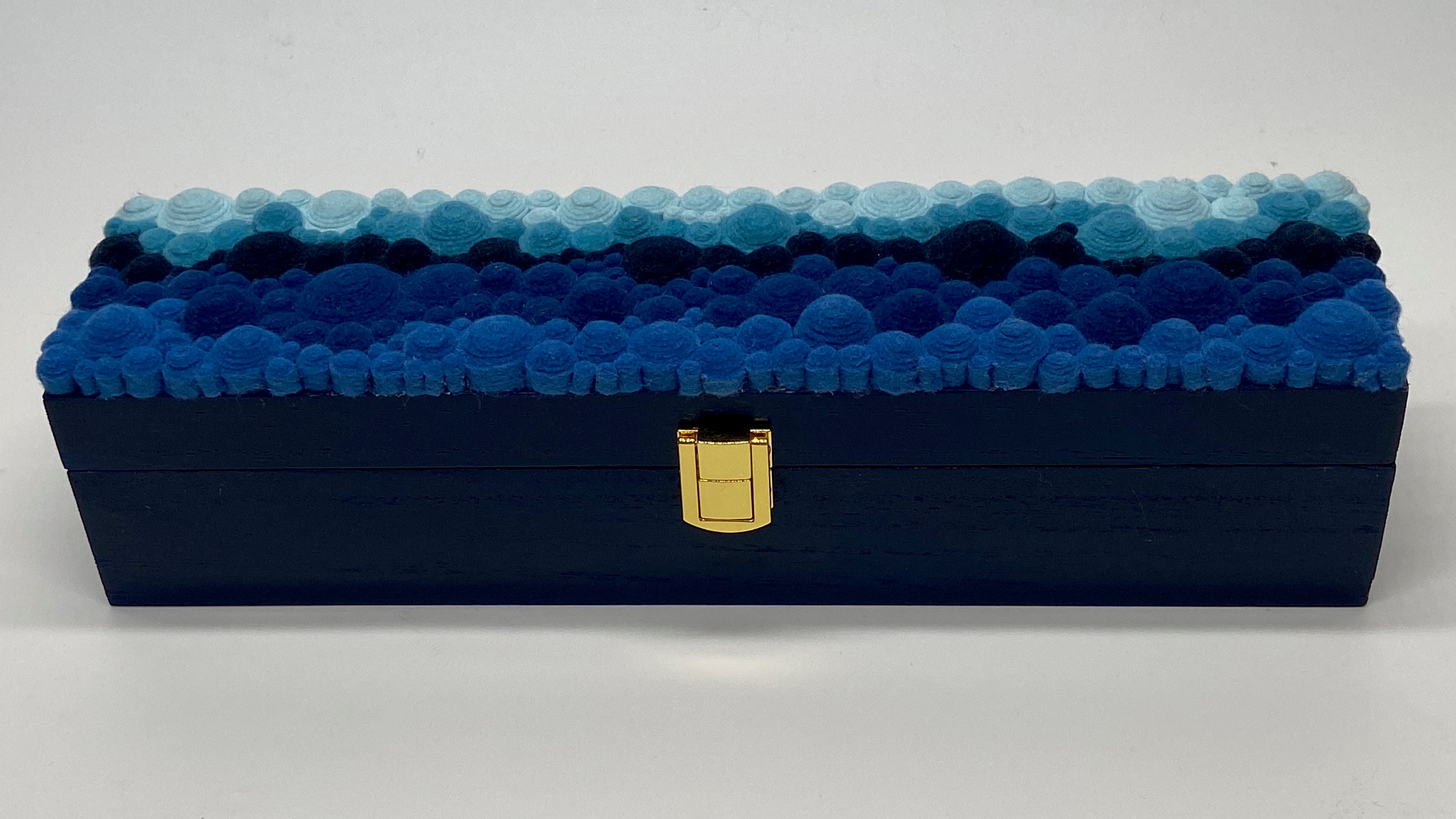 Shades of Blue Desk Accessory Box Office Decor Desk Organizer Blue Desk ...