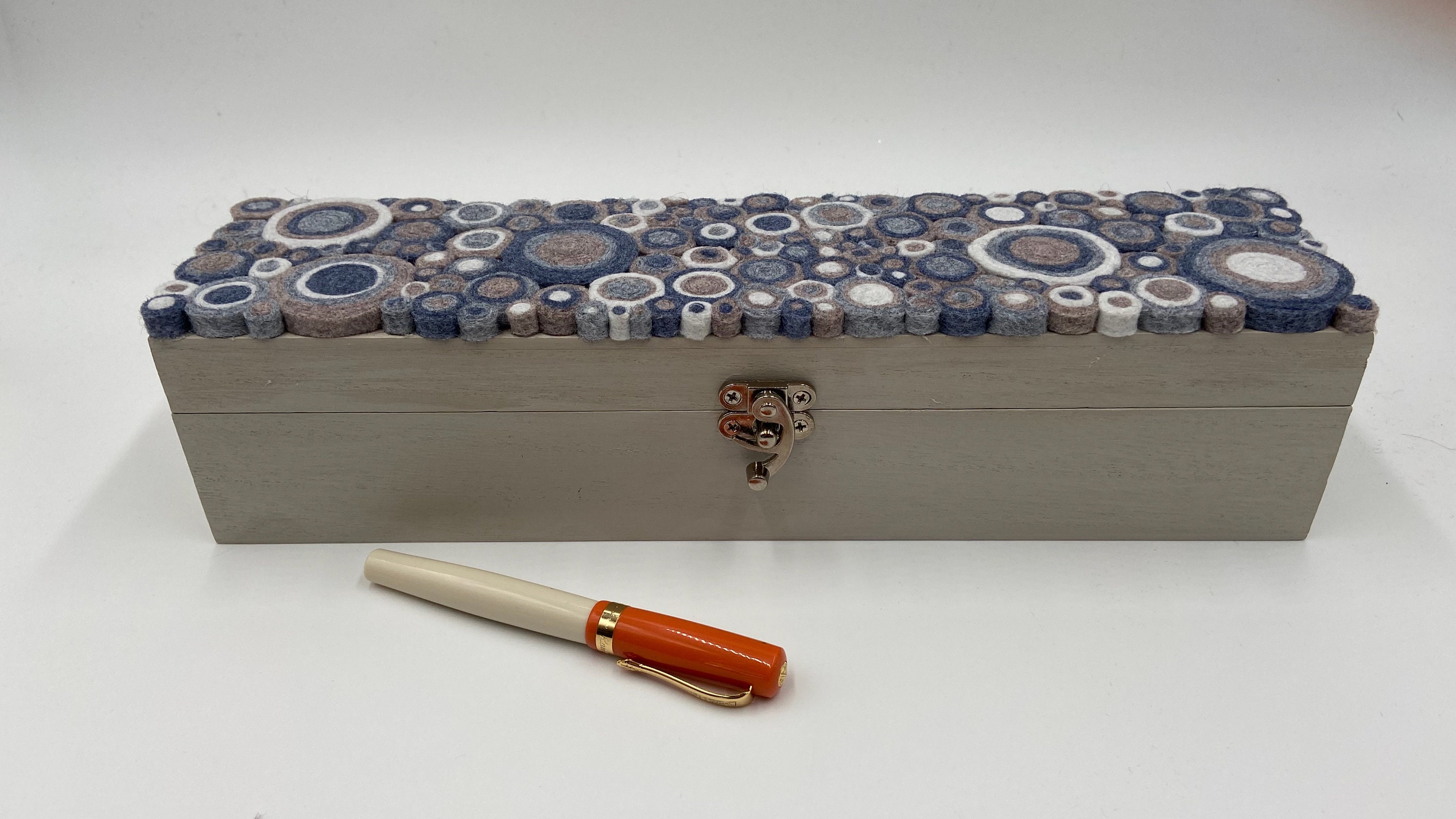 Gray Cream and Taupe Spiral Desk Accessory Box - Etsy