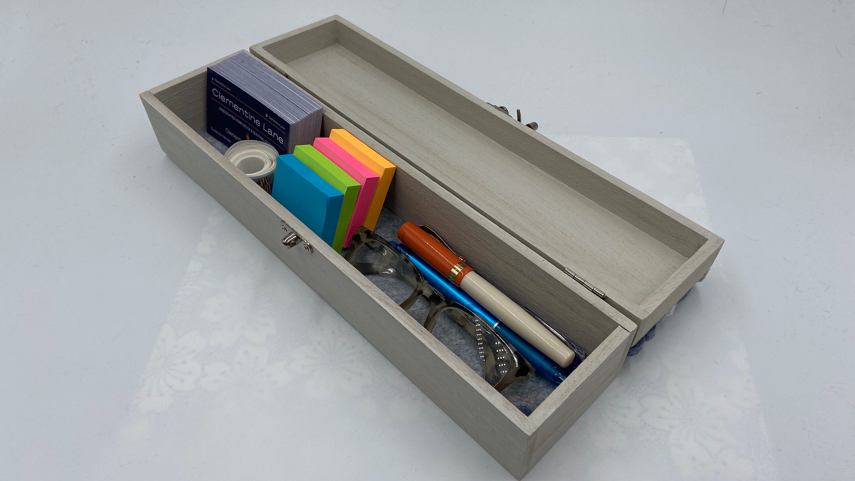 Gray Cream and Taupe Spiral Desk Accessory Box - Etsy