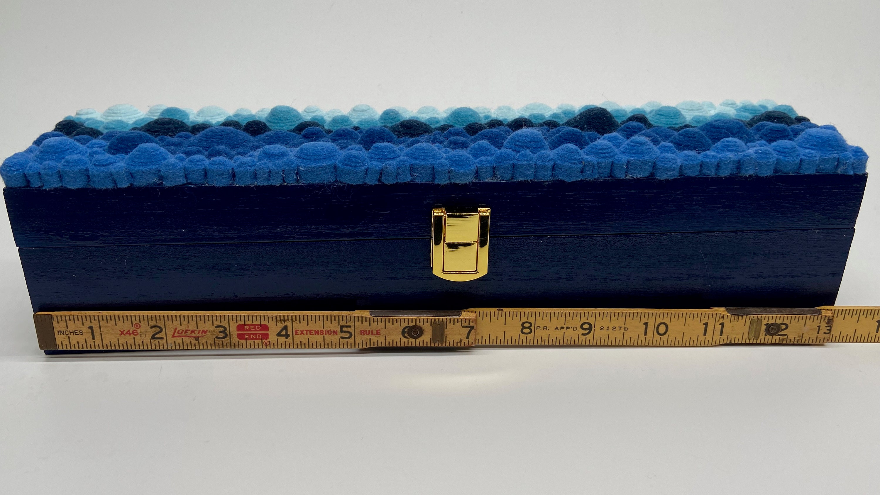 Shades of Blue Desk Accessory Box Office Decor Desk Organizer Blue Desk ...