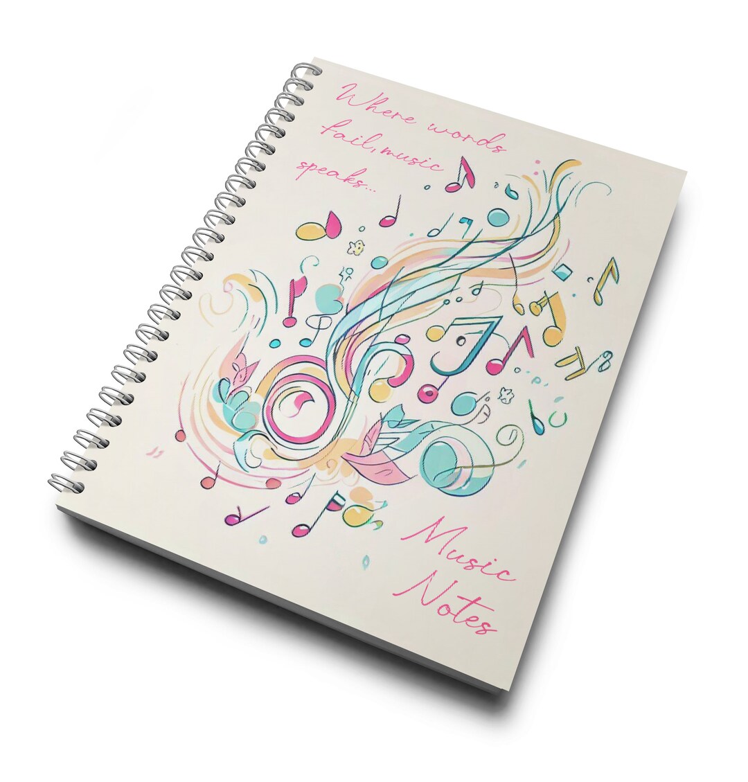 A5 Musical Notes Notebook, Journal for Musicians, Lyrics Notebook ...