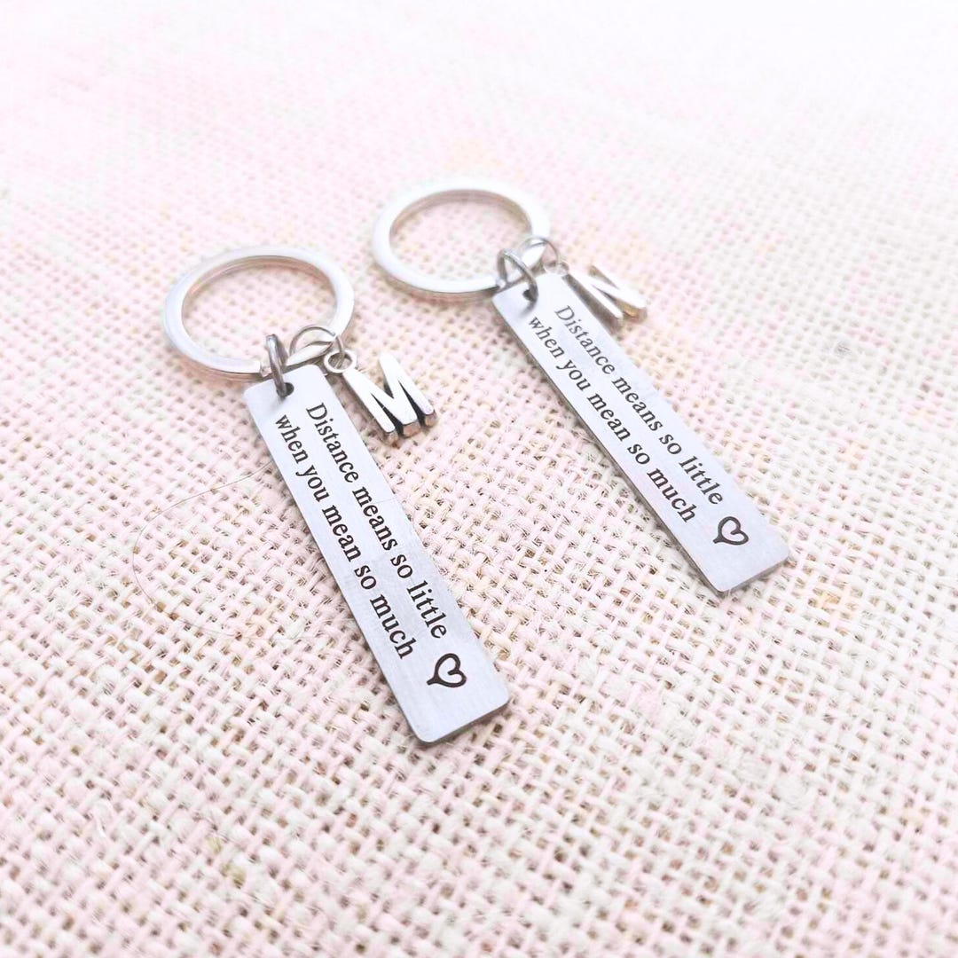 Best Friend Keychain for 2, Long Distance Keychain, Personalized ...