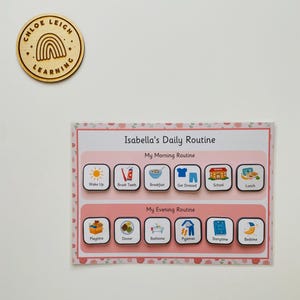 Personalised Daily Routine Chart | Daily Timetable | Visual Aid | Daily ...