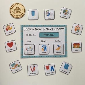 Personalised Now and Next Routine Chart | Sequencing Board | Visual Aid ...