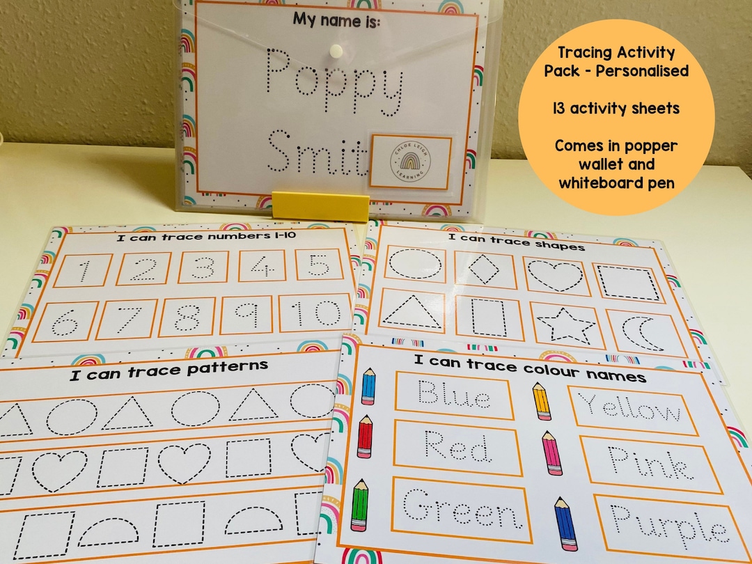 Writing Pack for Children Tracing Pack Starting School - Etsy UK