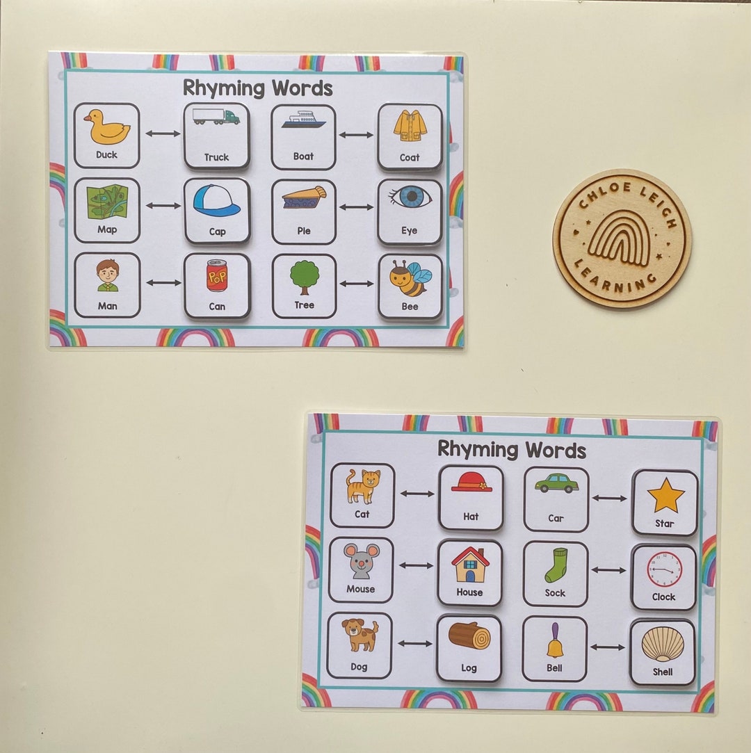 Rhyming Words Learning Sheets | Toddler Learning | Activity Learning ...