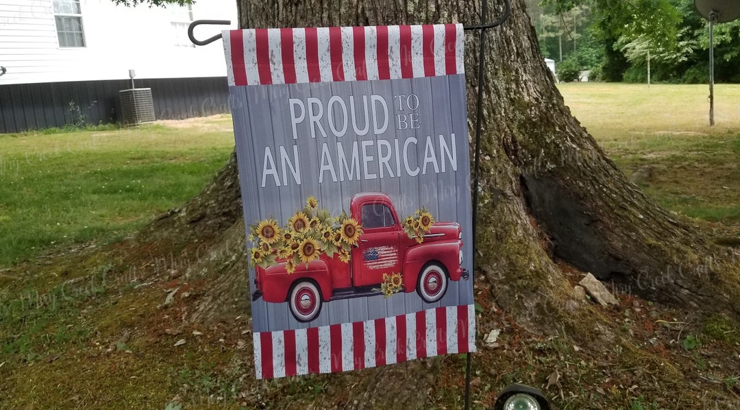 Proud American Garden Flags Patriotic 4th of July Memorial Day Outdoor ...