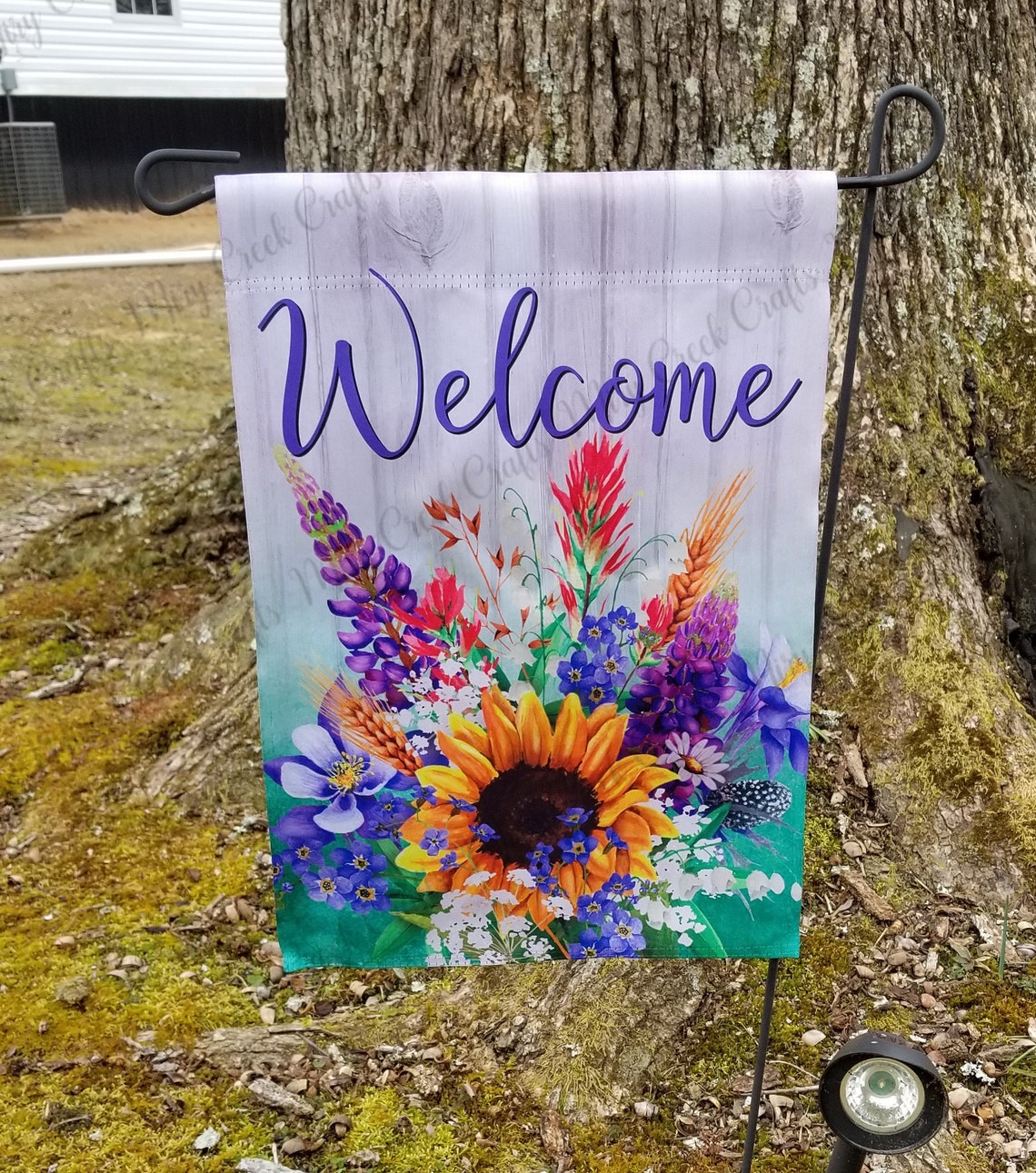 Floral Welcome Garden Flags Outdoor Flag House Warming Door Etsy