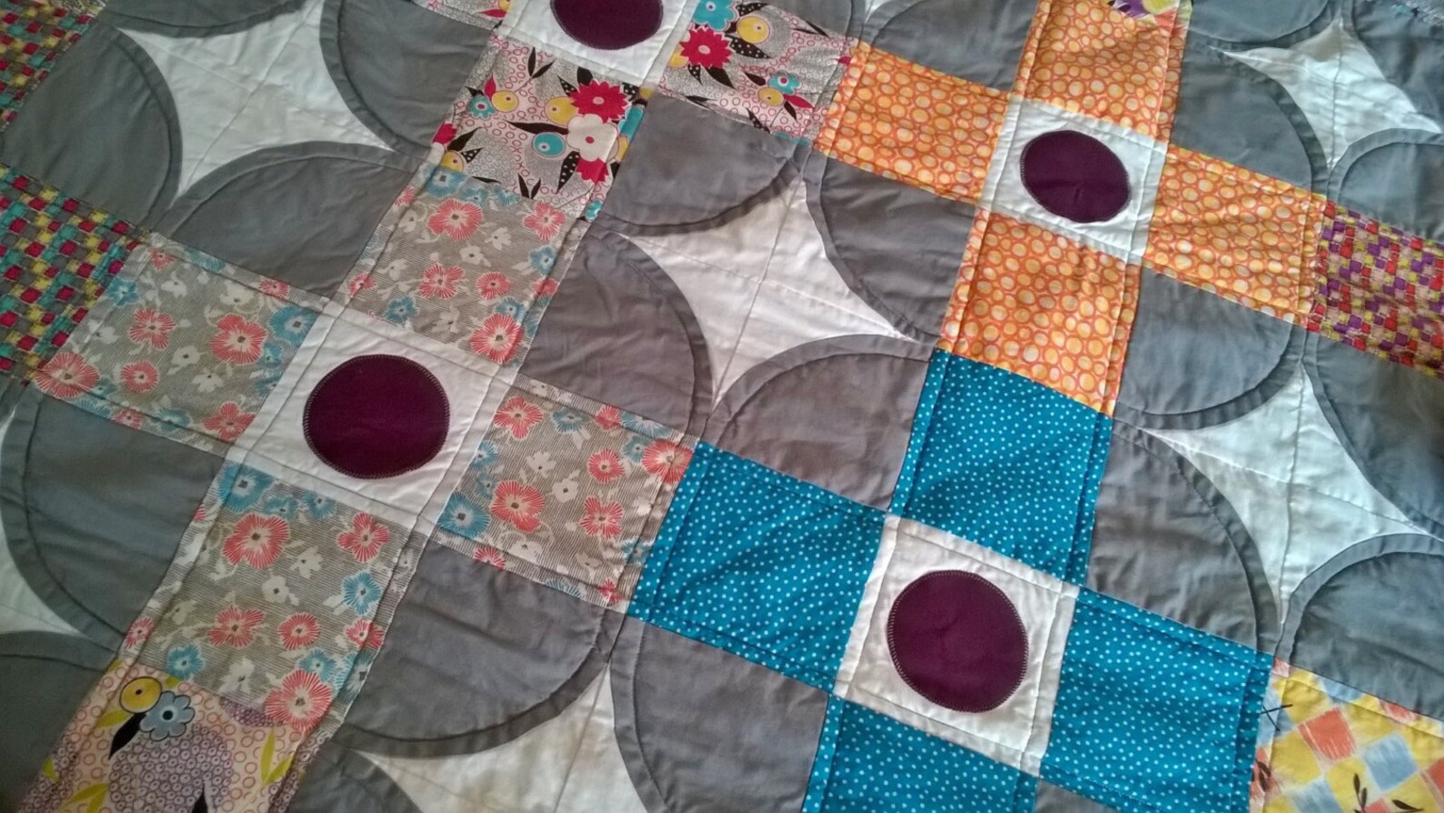 Don't Have a Grey Day Patchwork Quilt - Etsy