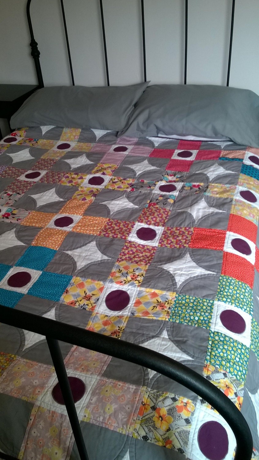 Don't Have a Grey Day Patchwork Quilt - Etsy