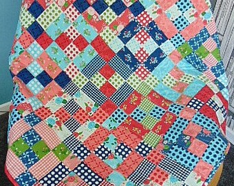 Frayed Fours Patchwork Quilt Pattern Jelly Roll Strip Roll Friendly ...