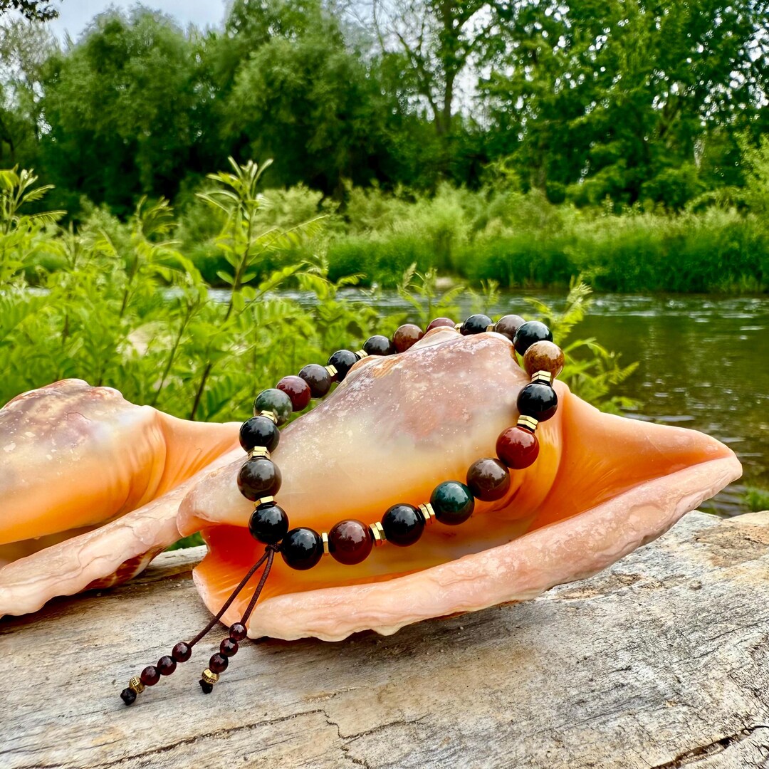 NEW! Men’s Renewal Mala Bracelet | AAA Luxury Gemstones | Ocean Jasper ...