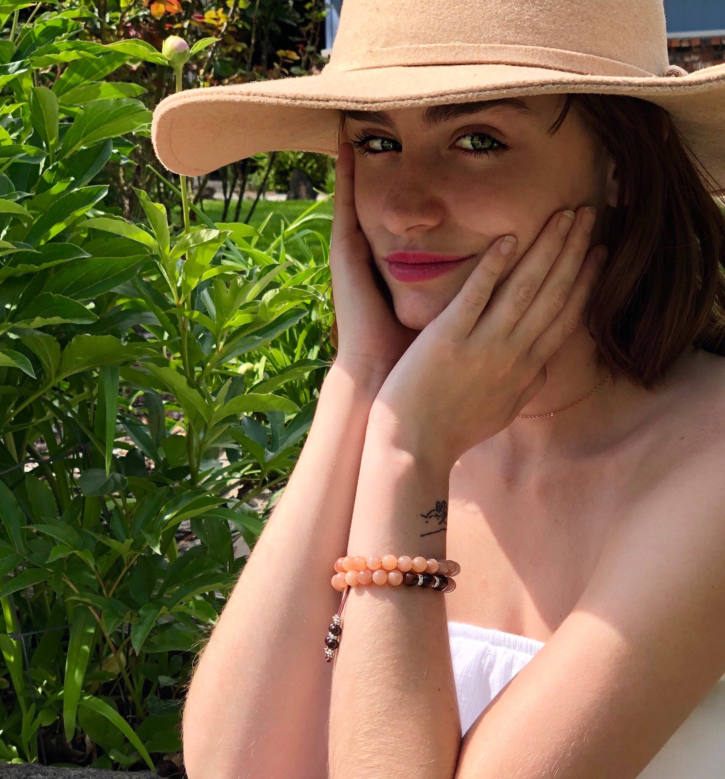 Sunshine & Smiles Double Mala Bracelet | Natural AAA Sunstone | AAA Red ...