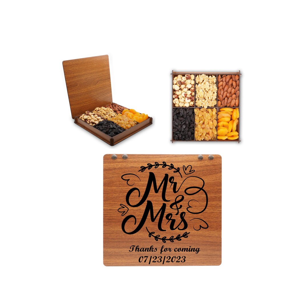 Personalized Wooden Nuts & Dried Fruit Gift Box: Wedding Favor - Etsy