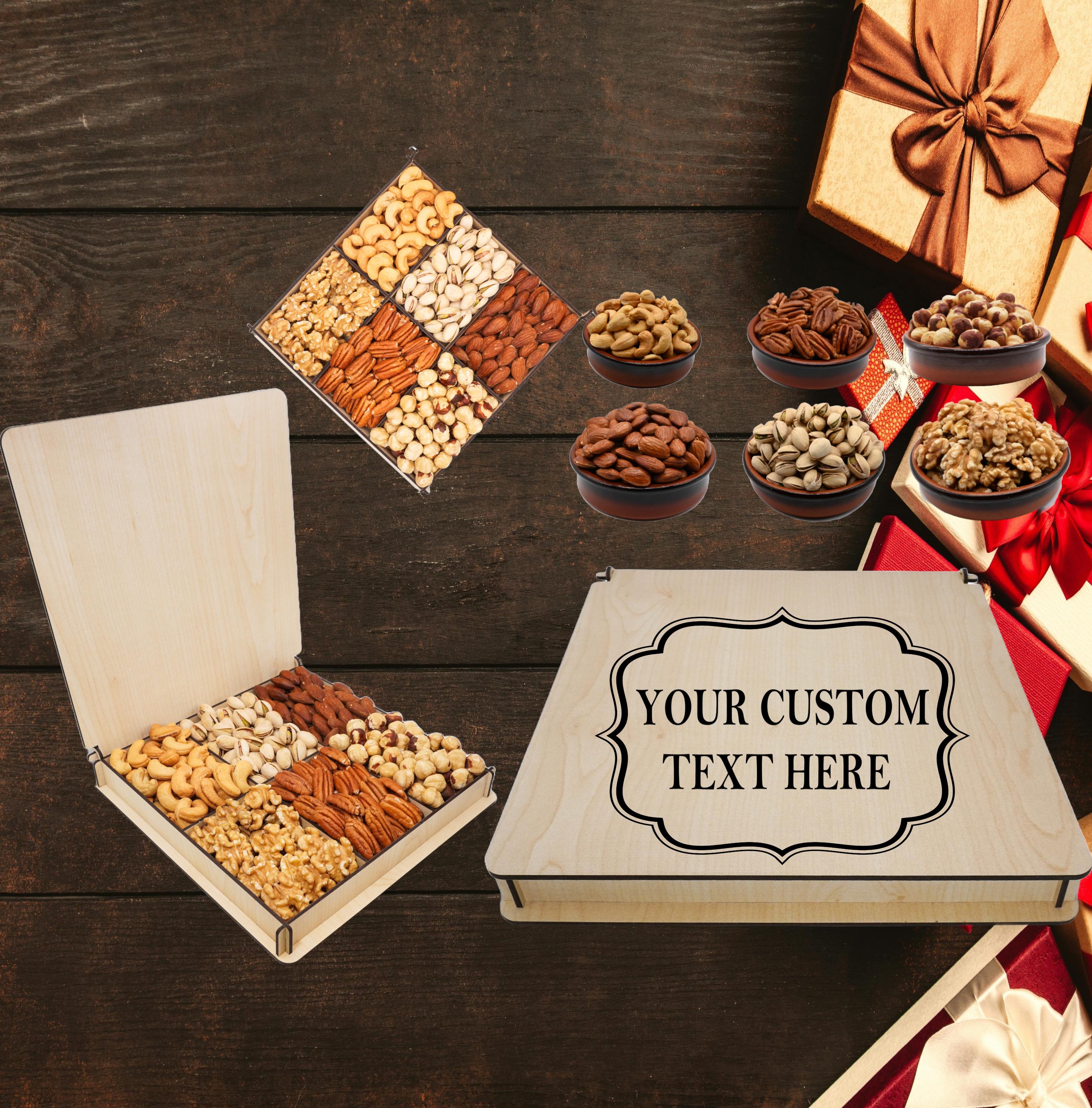 Personalized Mixed Nuts Basket, Customizable Vegan Snacks Boxes ...