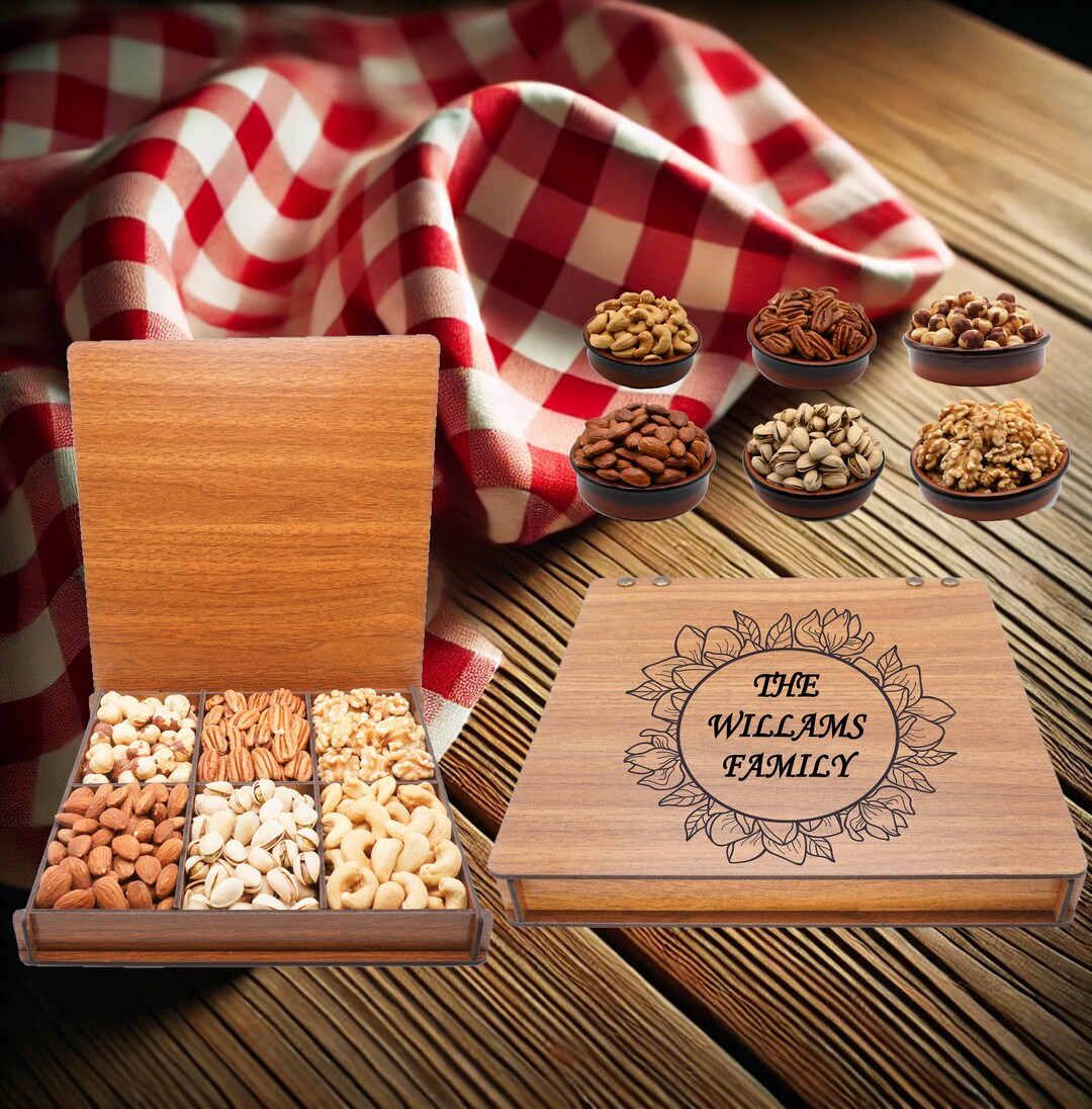 Customized Mixed Nuts Basket, Personalized Gift Boxes for Guests ...