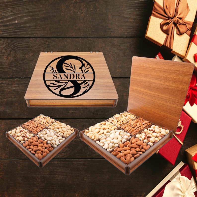 Personalized Nut Box, Nuts Gifts Basket, Men, Mother, Basket Food ...