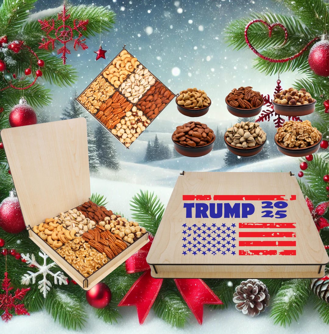 American Flag Gift, Mixed Nuts Boxes, Holiday, Gift Tray, Trump 2025 ...