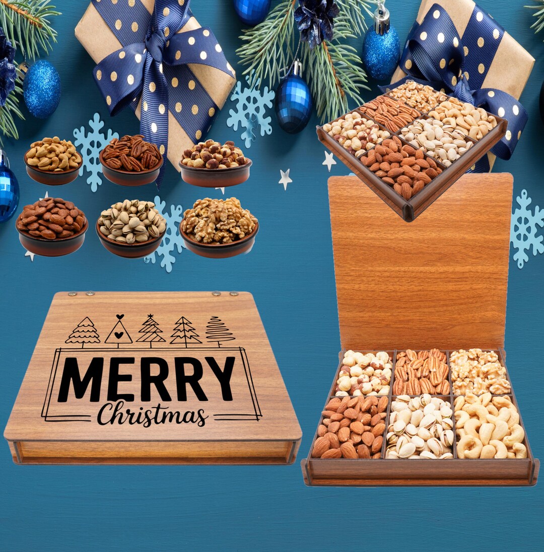 Christmas Snack Holiday Parties Gifting, Luxury Nuts Gift Basket, Mixed ...