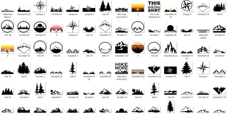 200 Outdoor SVG Bundle , DXF Bundle, Files for Cricut, PNG Bundle ...