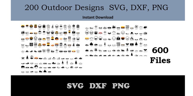 200 Outdoor SVG Bundle , DXF Bundle, Files for Cricut, PNG Bundle ...